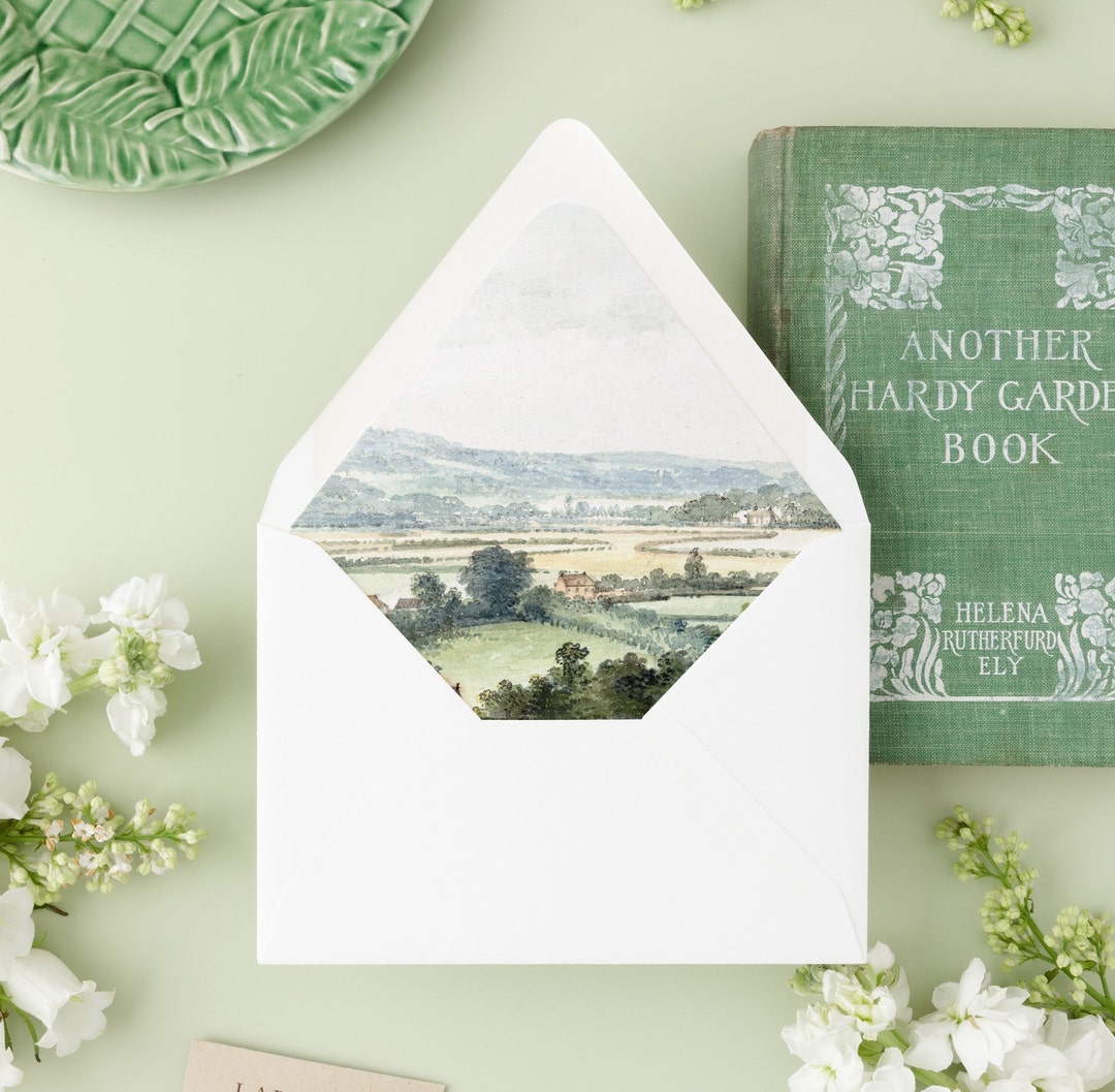 Elegant Landscape Envelope Liner, Download and Print, Printable, Dusty ...