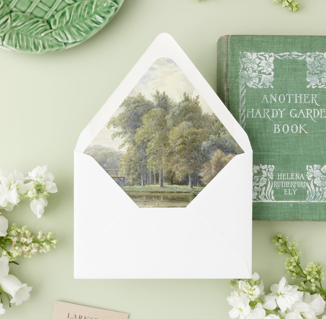 Vintage Oak Tree Envelope Liner, Download and Print, Printable, Classic ...