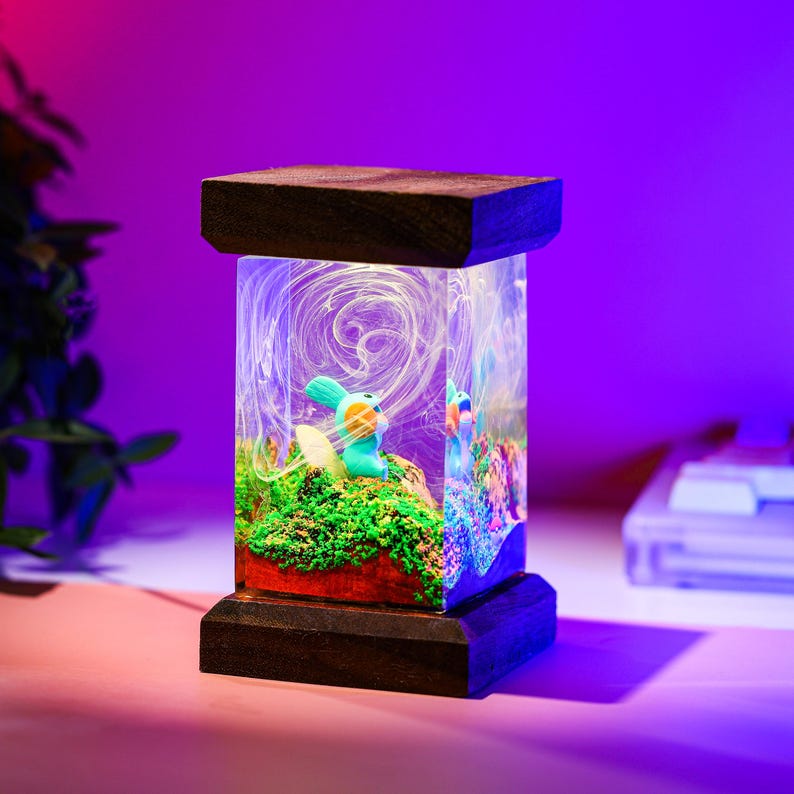 MUD,KIP Night Lamp, Custom Pok,emon Epoxy Lamp Anime Night Lamp Custom ...