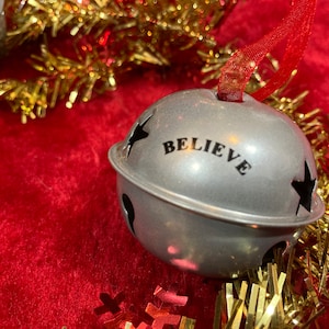 Sleigh Bell Ornament I Believe Santa Bell Santa Sleigh Jingle Bell ...