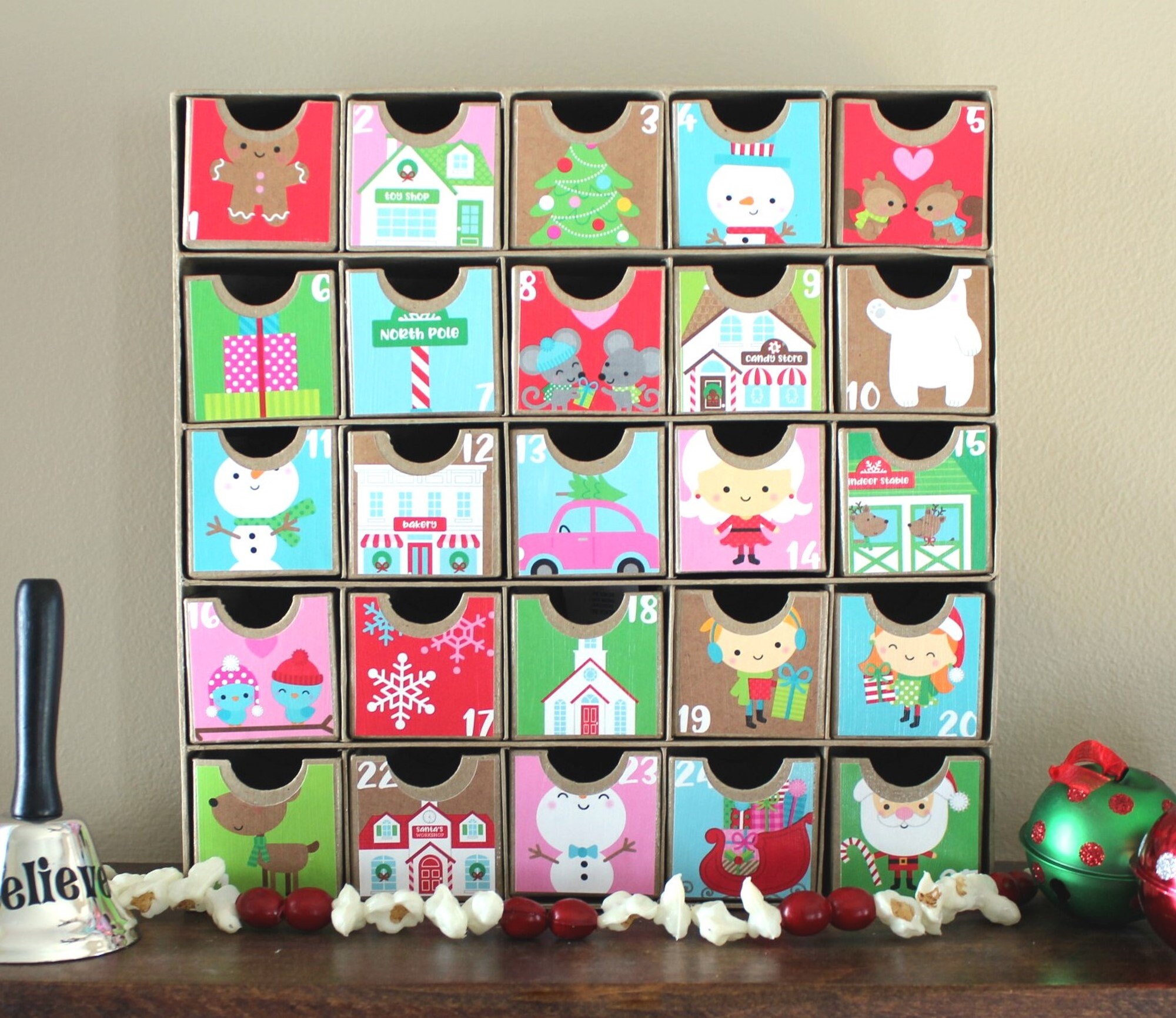 Whimsical Christmas Advent Calendar, Countdown Days - Etsy