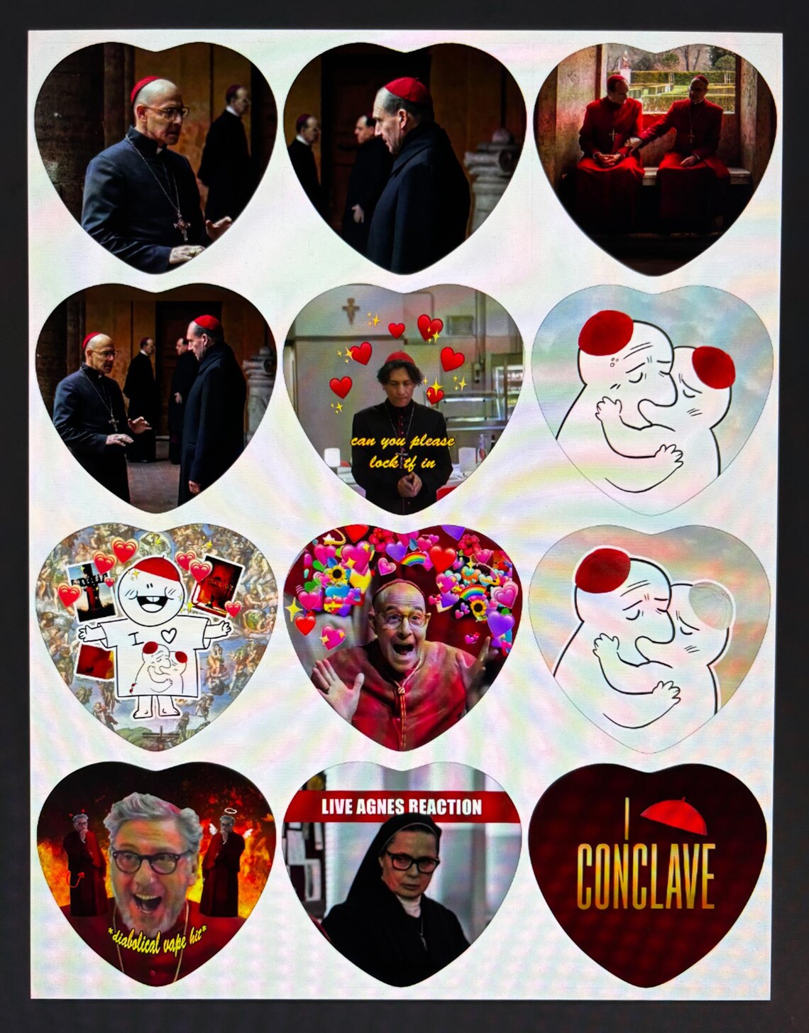 CONCLAVE 2024 Film Movie Funny Meme Holographic Holographic Sparkle ...