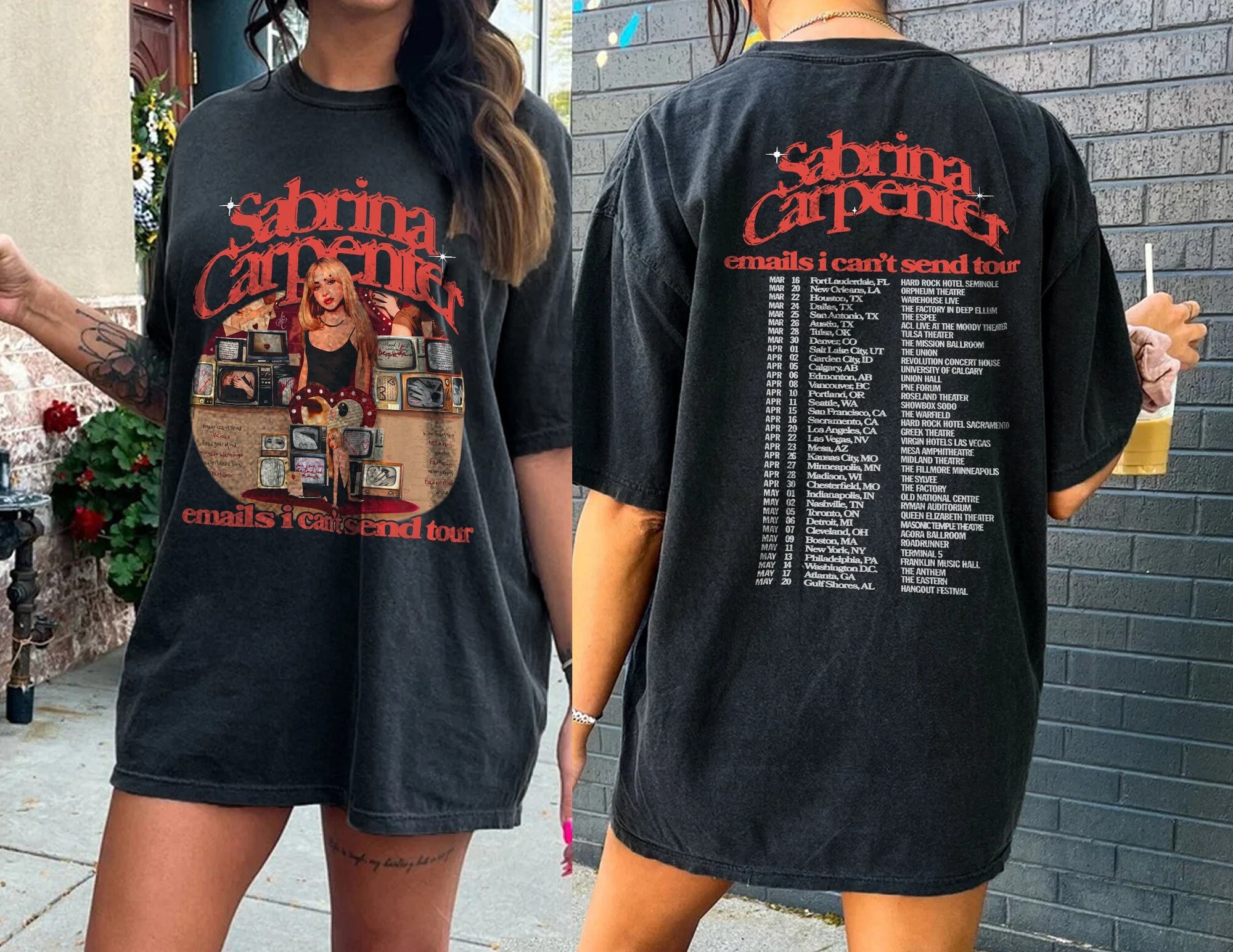 Emails I Can't Send Tour 2023 Shirt 02, Sabrina Carpenter Tshirt ...