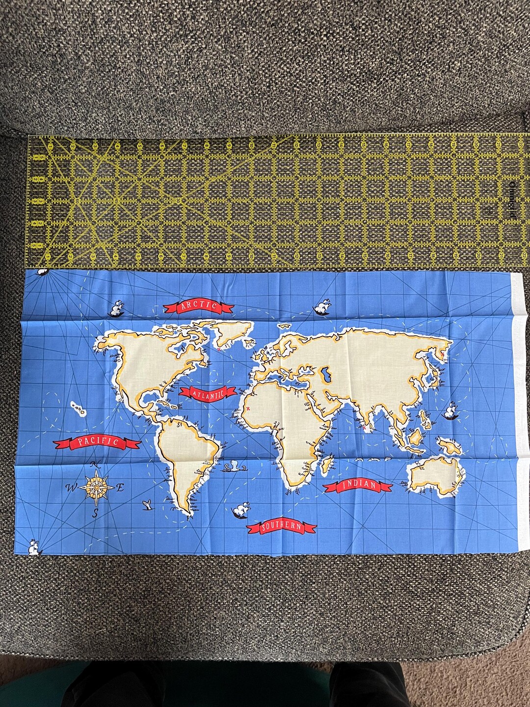 Sarah Jane Map Panel OOP HTF Blue Pink - Etsy