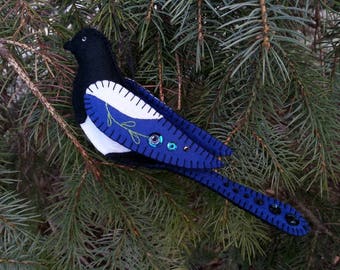 Magpie Ornament - Etsy