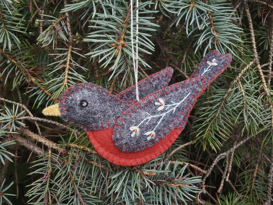 American Robin Wool Felt Ornament Sewing Pattern PDF Download - Etsy