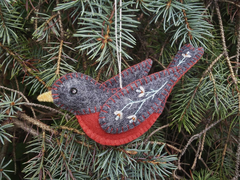 American Robin Wool Felt Ornament Sewing Pattern PDF Download - Etsy