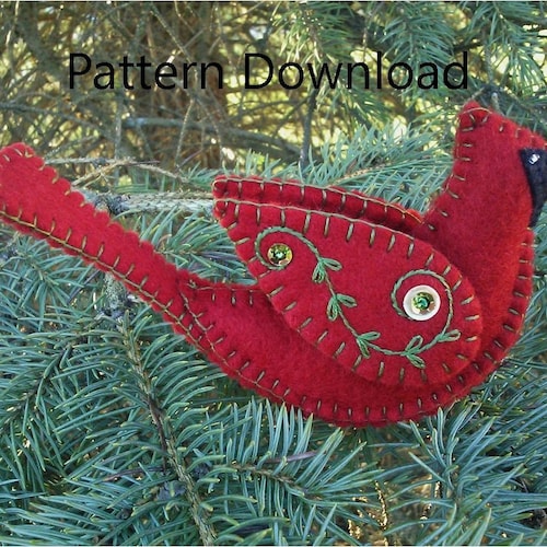 Embroidered Dove Sewing Pattern Download Felt Dove Ornament | Etsy