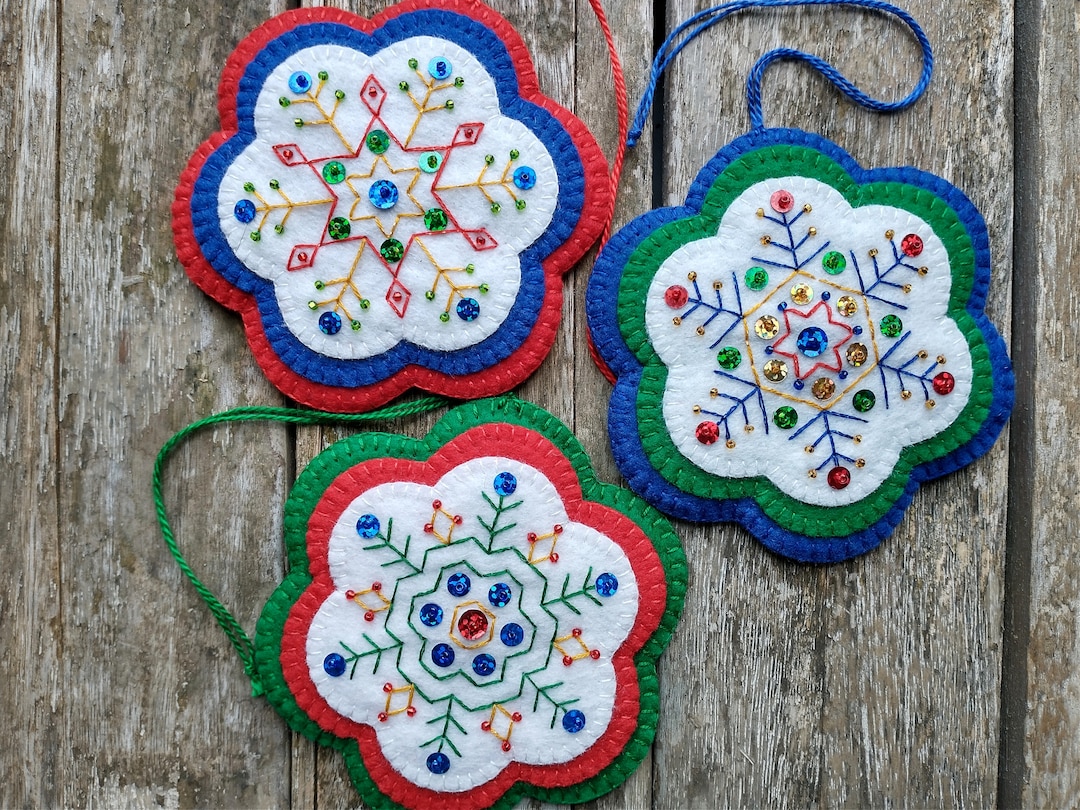 Scandinavian Folk Art Snowflake Ornament Sewing Pattern PDF Download - Etsy