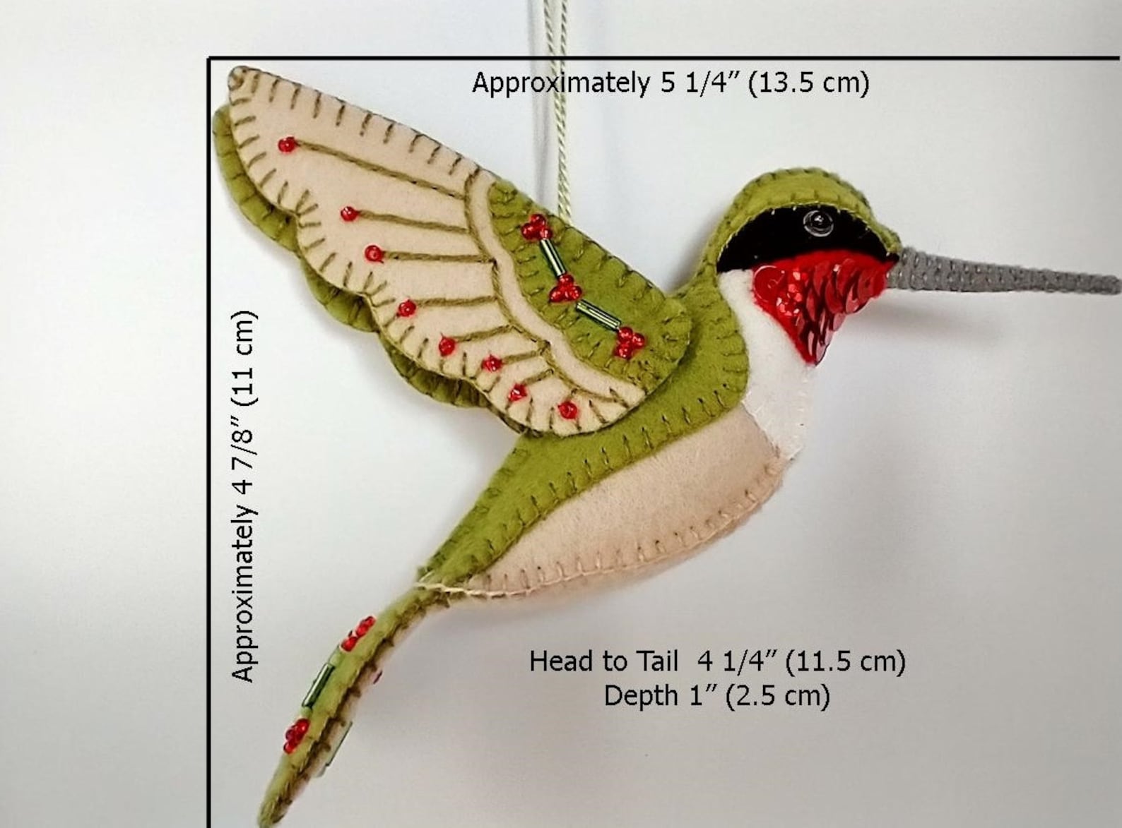 PDF for Wool Felt Ruby Throated Hummingbird Ornament Sewing Pattern - Etsy
