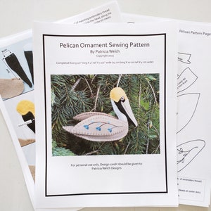 Sewing Pattern Download for a Wool Felt Pelican Ornament - Etsy