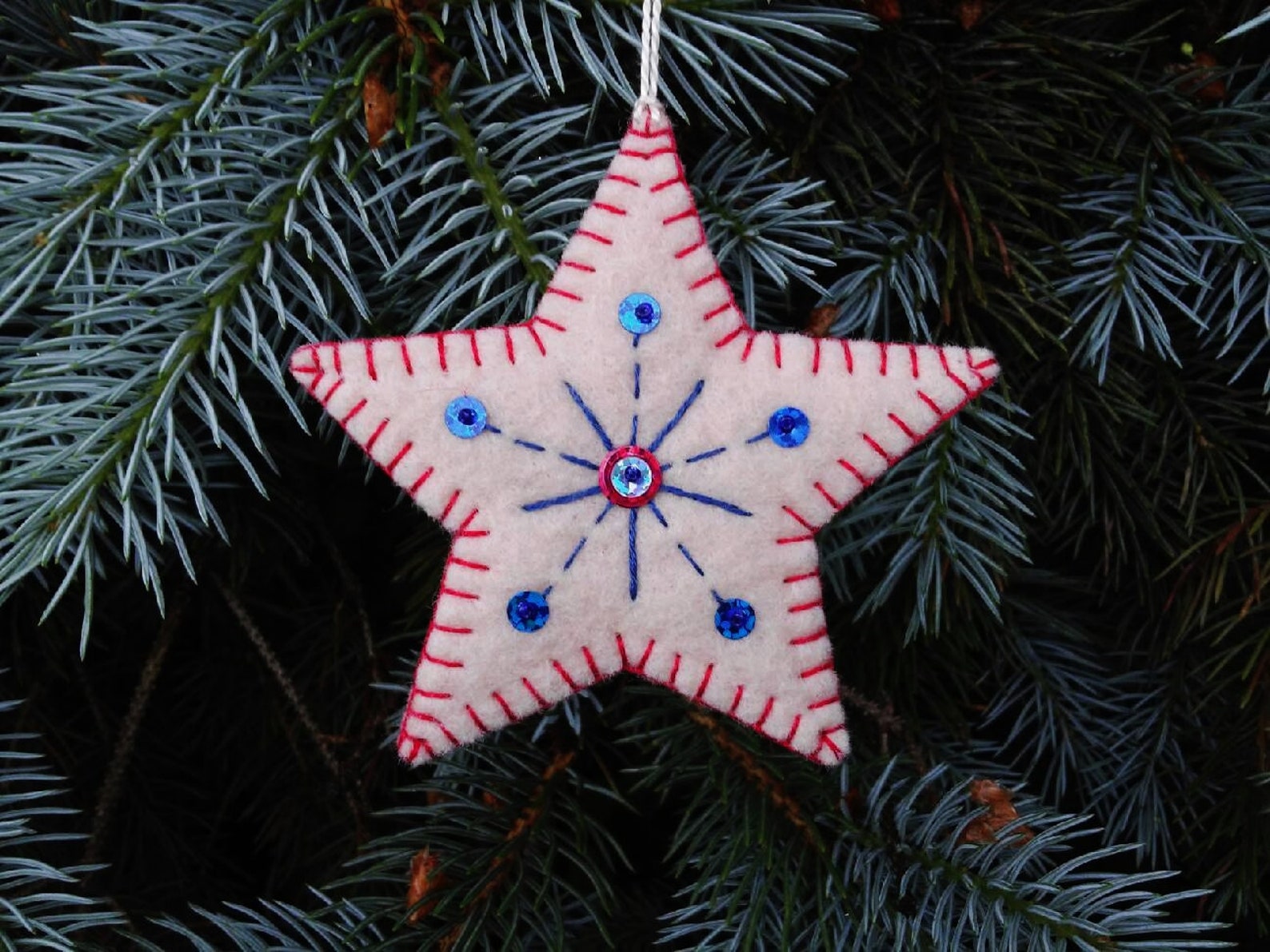 Embroidered Felt Star Ornaments Patriotic Stars Folk Art 4th - Etsy