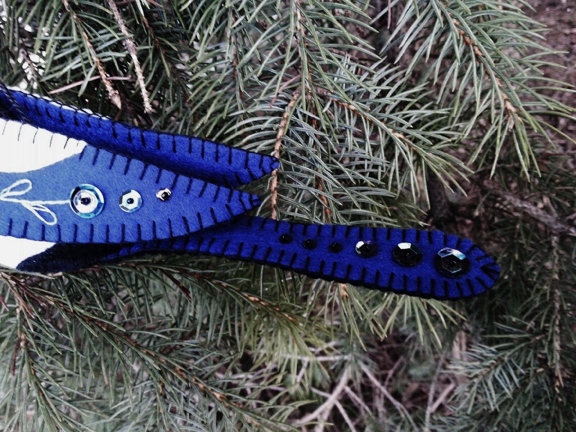 Black-billed Magpie Ornament Blue Folk Art Magpiewool Felt - Etsy Canada