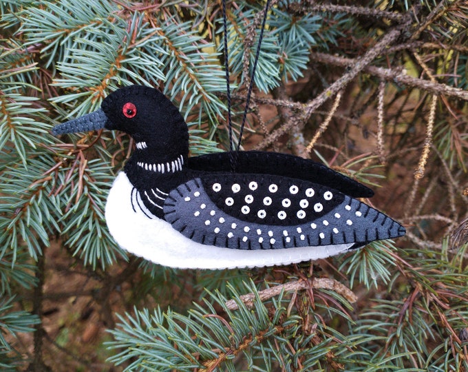 Common Loon Merino Wool Felt Ornament - Etsy