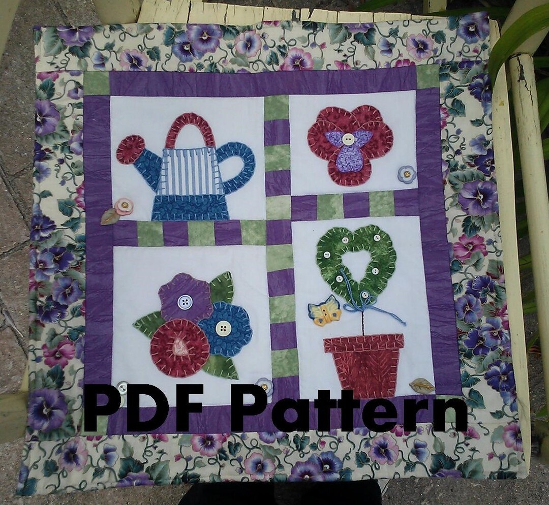 Spring Flowers Mini-wall Quilt PDF Pattern, Spring Wall Hanging Pattern ...