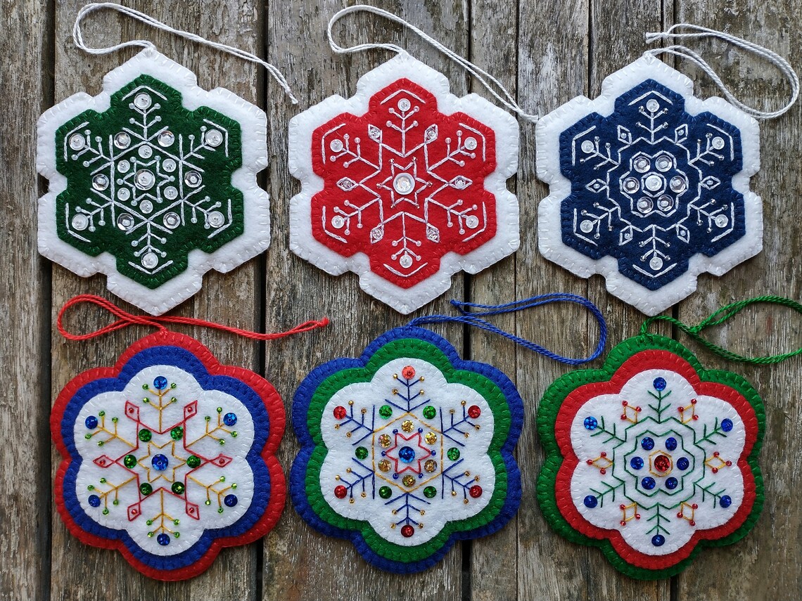Scandinavian Folk Art Snowflake Ornament Sewing Pattern PDF - Etsy UK