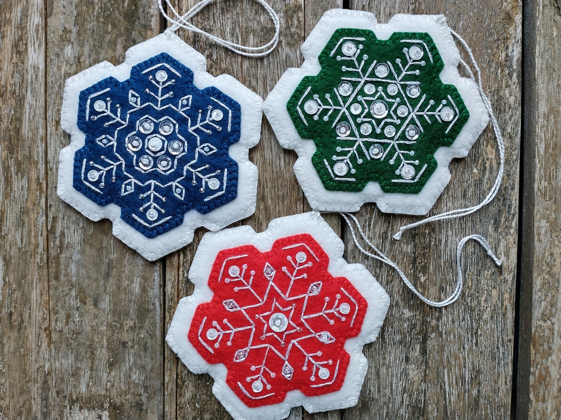 Scandinavian Folk Art Snowflake Ornament Sewing Pattern PDF Download - Etsy