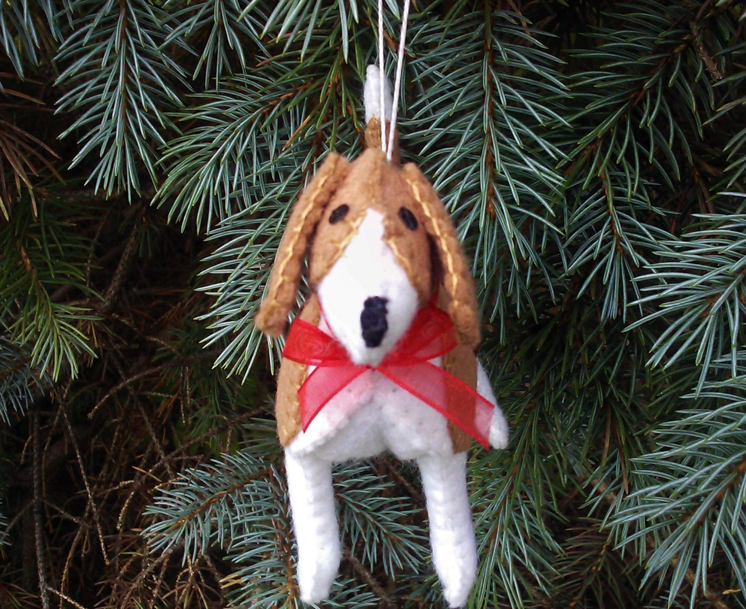 Beagle Christmas Tree Ornament Dog Ornament Wool Felt - Etsy