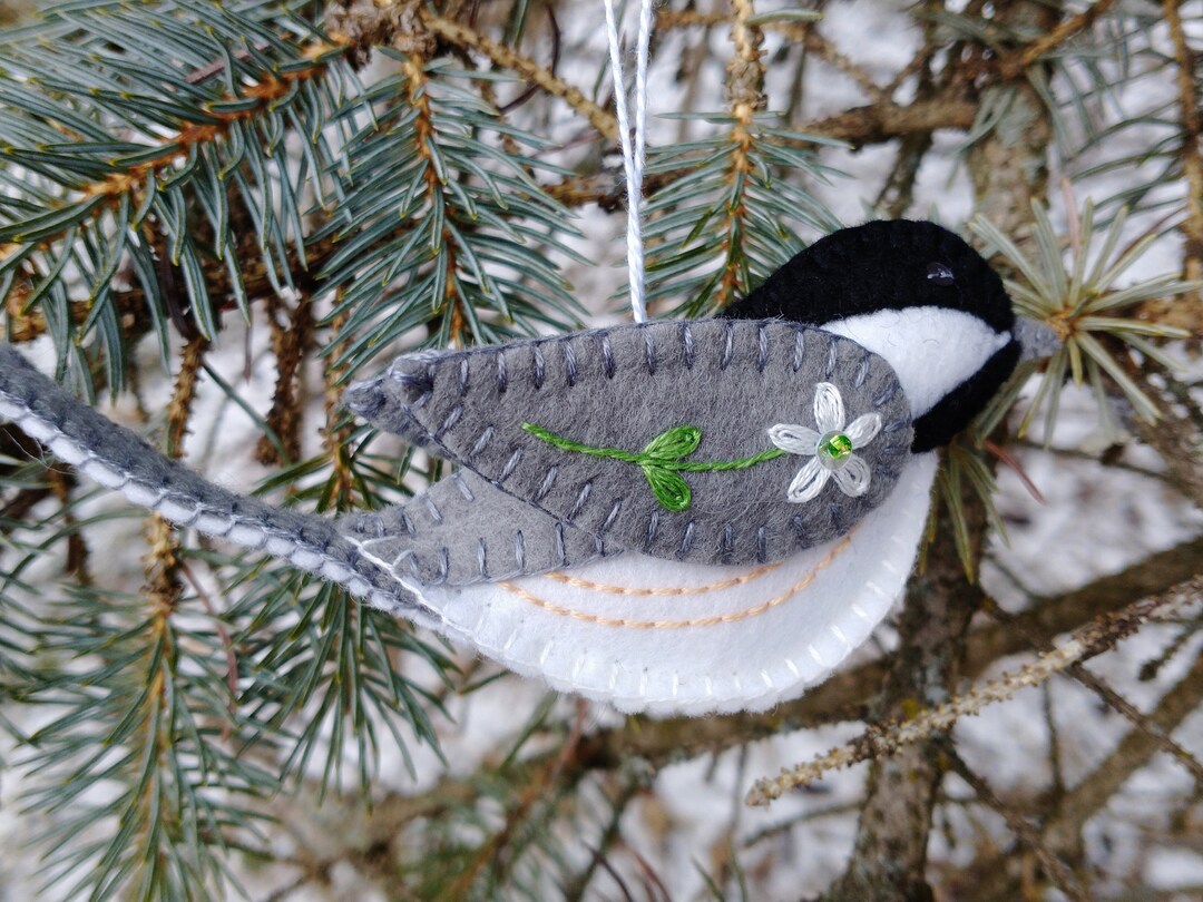 Sewing Pattern Download for a Wool Felt Black-capped Chickadee Ornament ...