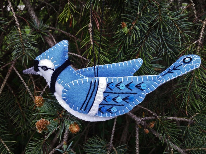 Sewing Pattern for Felt Blue Jay Ornament as a PDF Download - Etsy