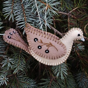 Handmade Wool Felt Dove Ornament: Embroidered Bird Decoration - Etsy
