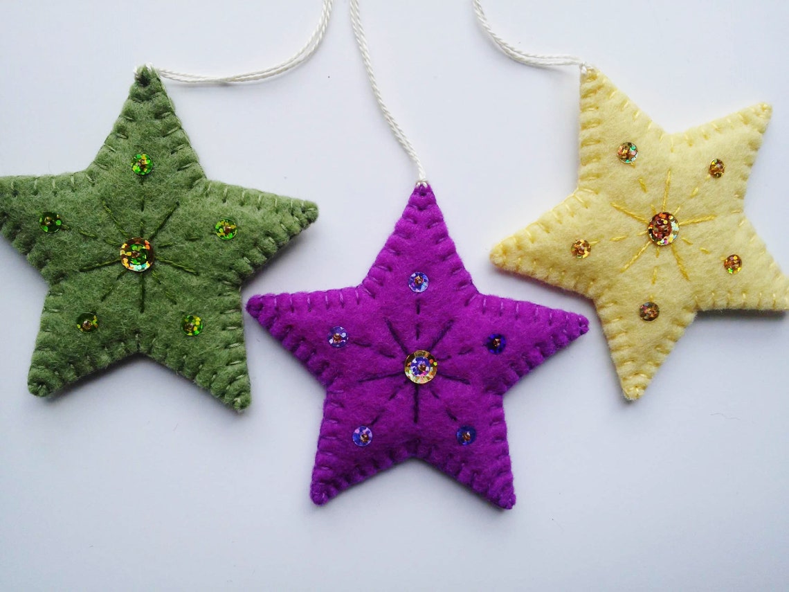 Embroidered Felt Star Sewing Pattern Felt Star Tutorial - Etsy