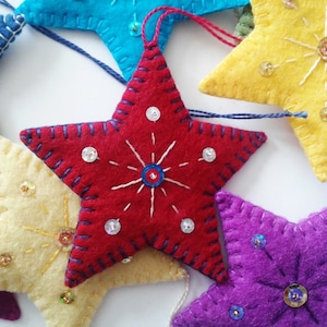 Embroidered Felt Star Sewing Pattern, Felt Star Tutorial, Embroidery ...