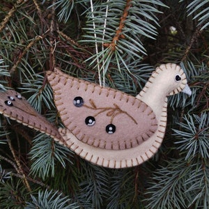 Handmade Wool Felt Dove Ornament: Embroidered Bird Decoration - Etsy