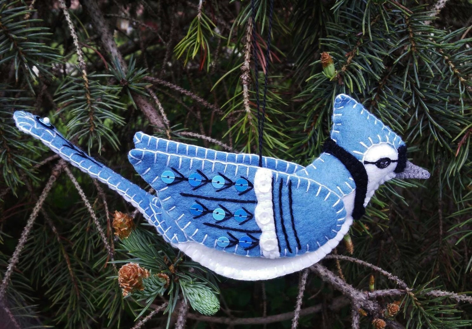 Sewing Pattern for Felt Blue Jay Ornament as a PDF Download - Etsy