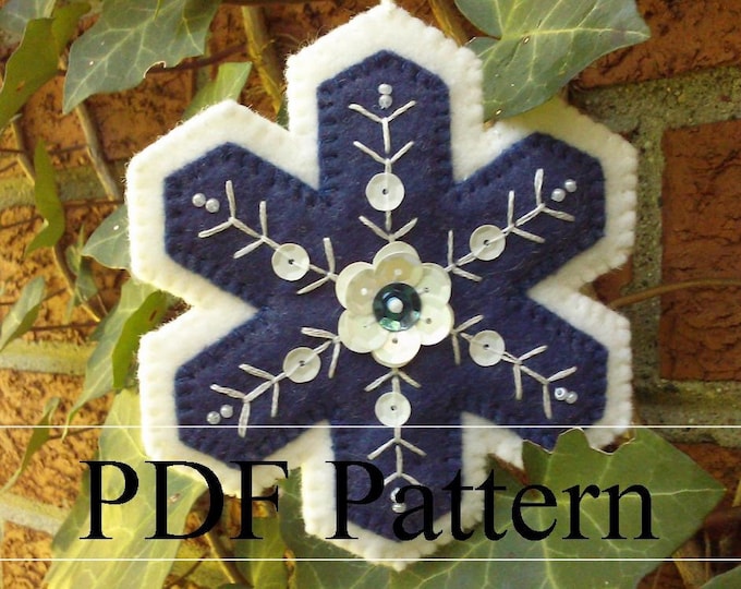 Felt Snowflake Ornament PDF Pattern Christmas Ornament - Etsy