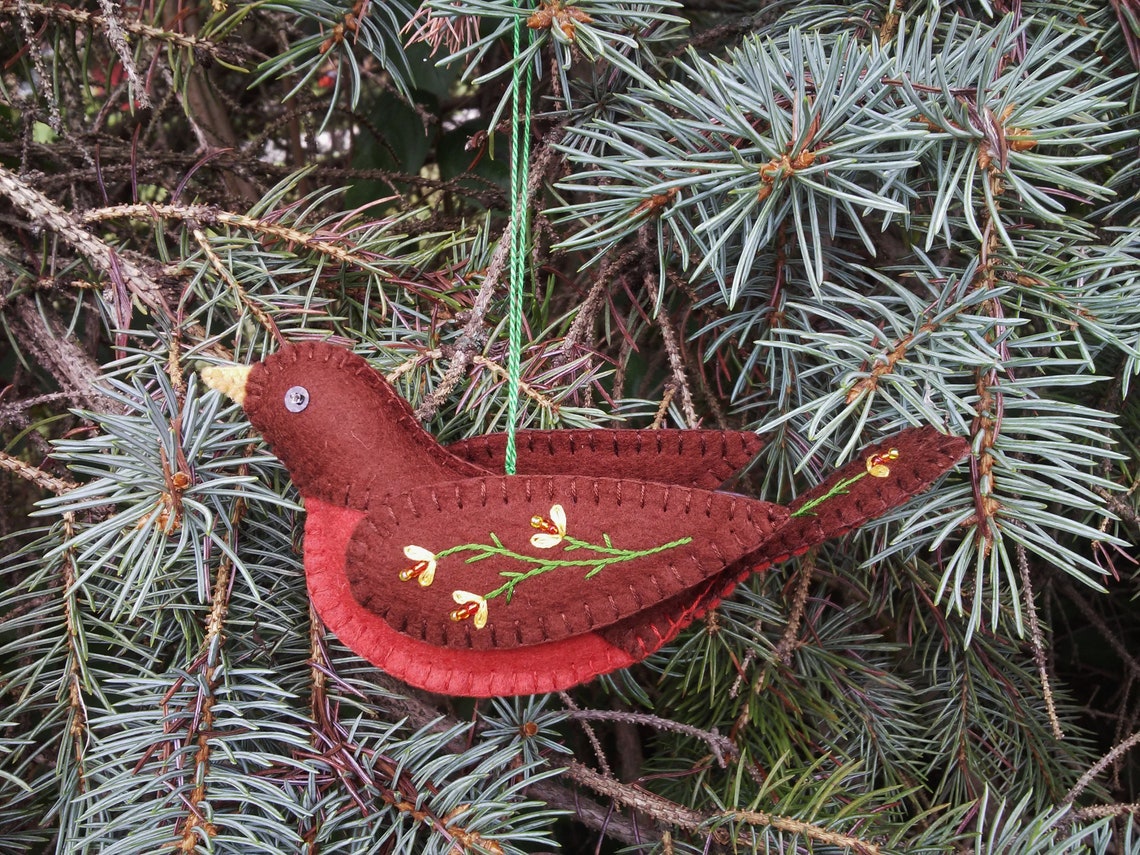 American Robin Wool Felt Ornament Sewing Pattern PDF Download - Etsy