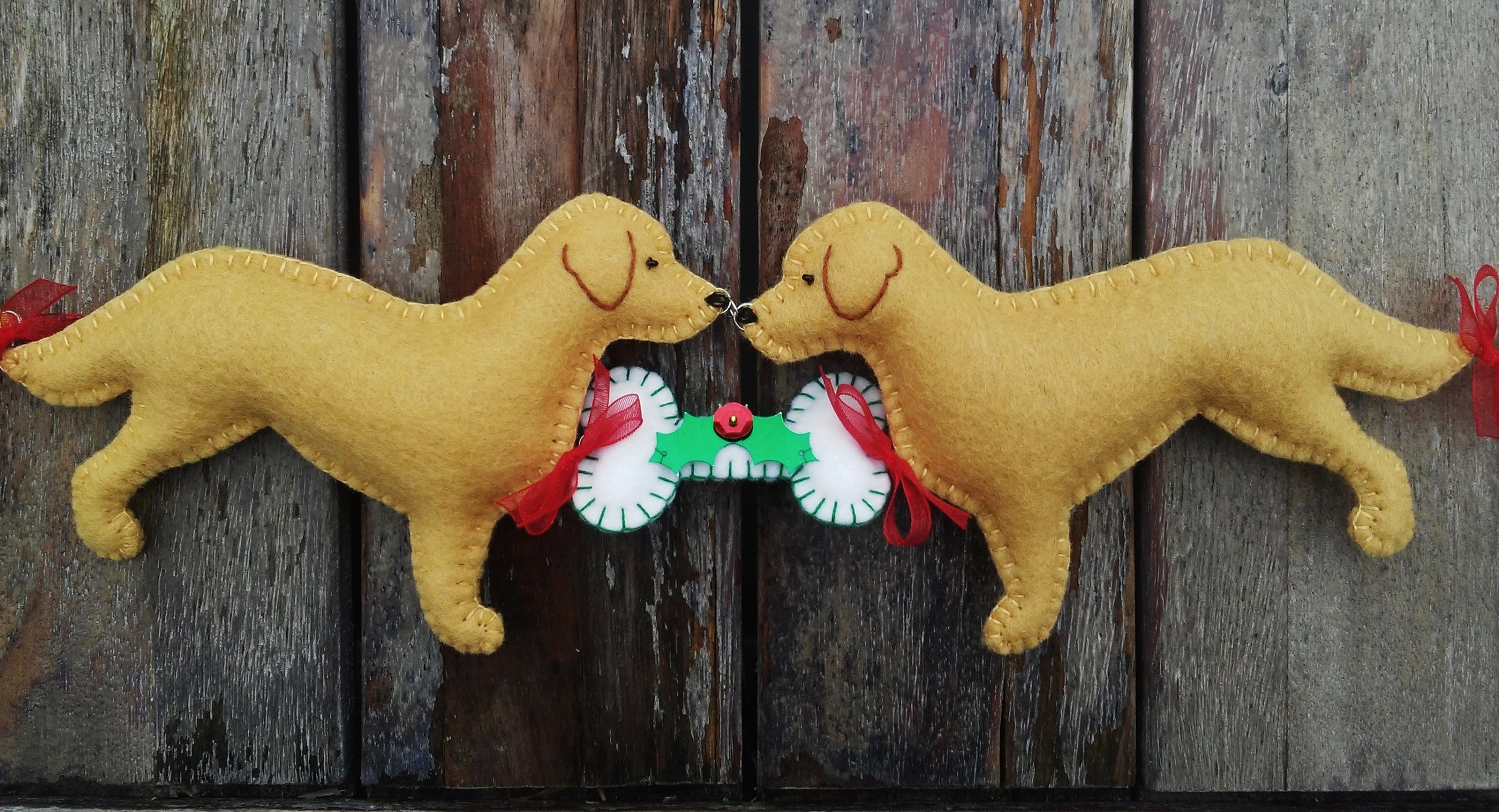 Felt Golden Retriever Christmas Garland Sewing Pattern Download in Pdf ...
