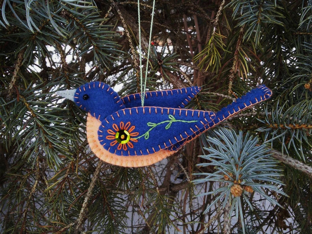 Sewing Pattern for a Felt Eastern Bluebird Ornament as a PDF Download ...