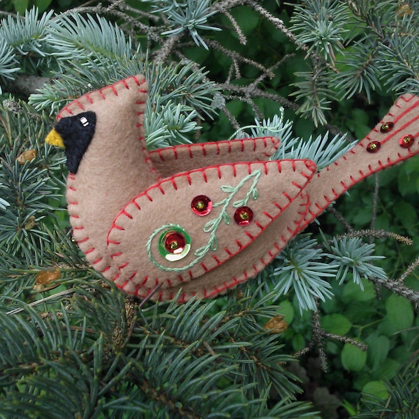 Cardinal Felt Ornament - Etsy