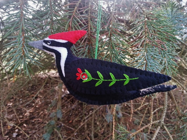 Felt Bird Pattern Pileated Woodpecker Ornament Pattern - Etsy New Zealand