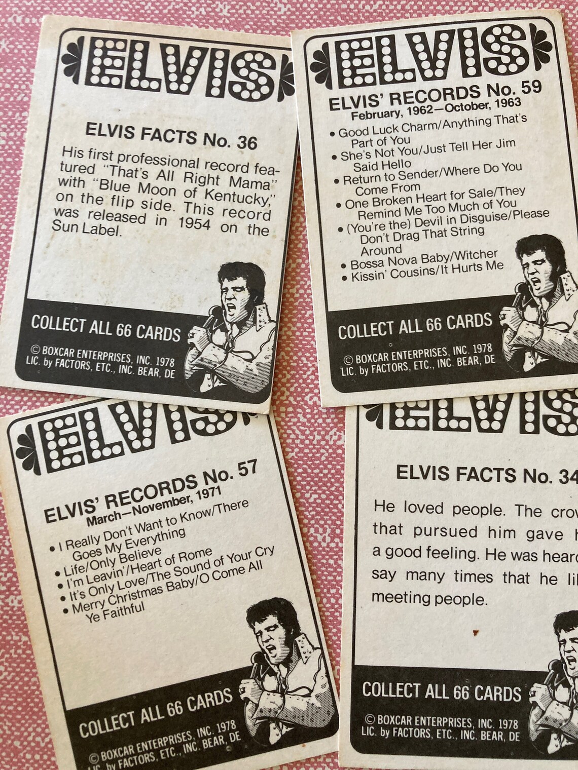 Vintage Elvis Trading Cards 1978 - Etsy