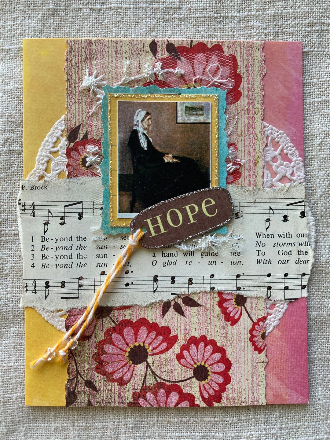 Whistler’s Mother Hope Collage Art Card - Etsy