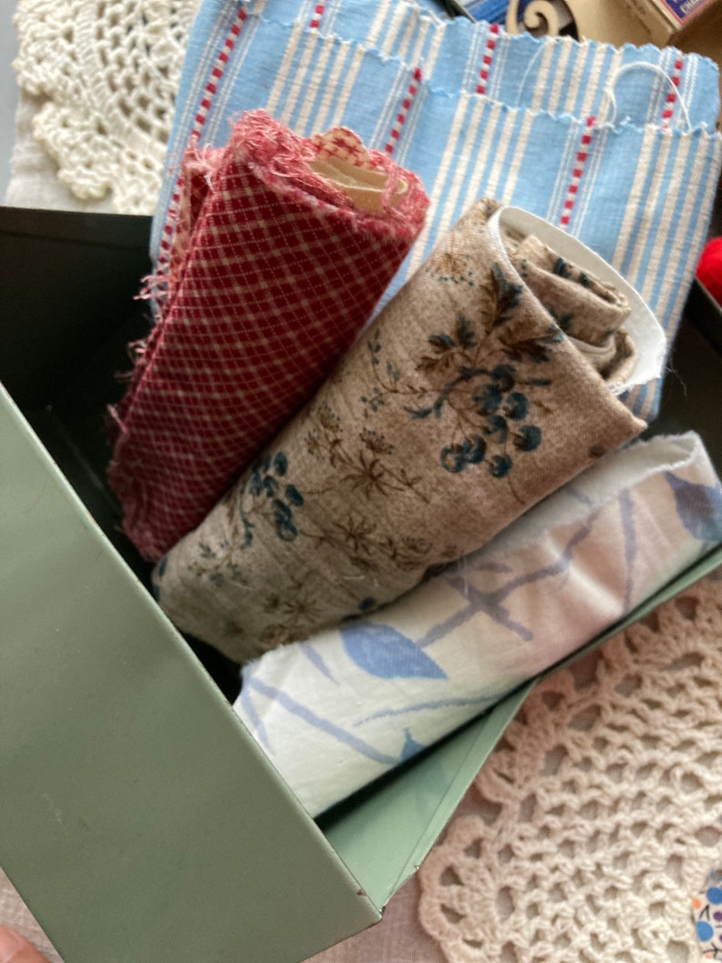 Vintage Blues and Reds Mystery Box | Found Objects Box | Assemblage ...