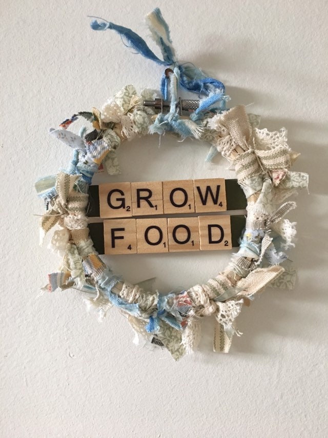 Grow Food Scrabble Tile Wreath | Etsy