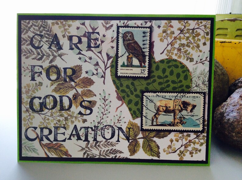 Earth Day Card Handmade Care for Gods Creation Card Environmental ...