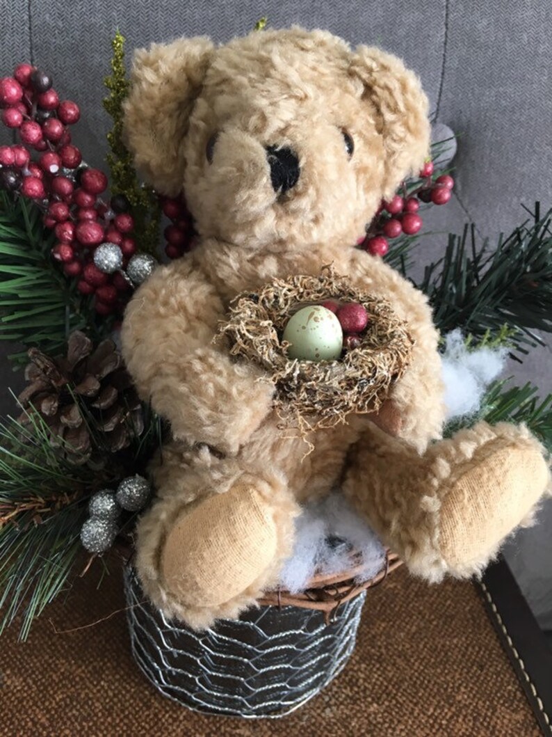 Winters Treasures Teddy Bear Floral With Nest - Etsy