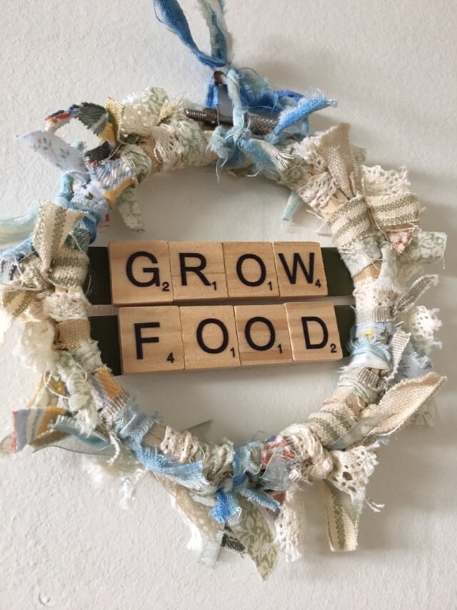 Grow Food Scrabble Tile Wreath | Etsy