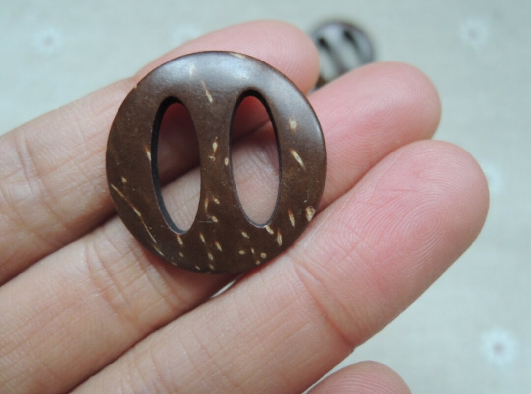 16 Pcs 25mm(1") Natural Coconut Shell Buckle Coconut Button Brown ...