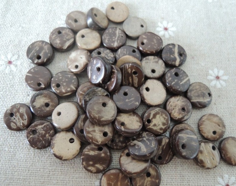 60Pcs 12mm Coconut Circle with one hole Coconut charm W573 | Etsy