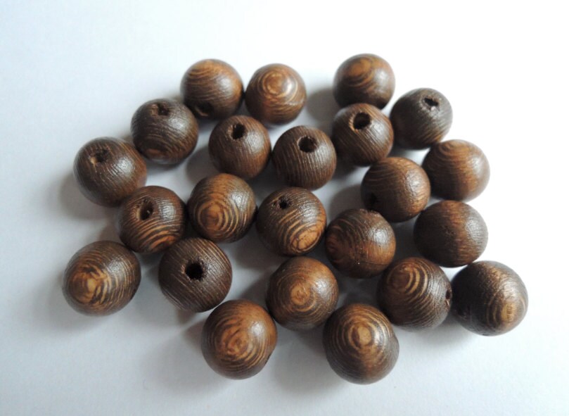25 unids 12mm marrón redondo bola natural perla de madera - Etsy España