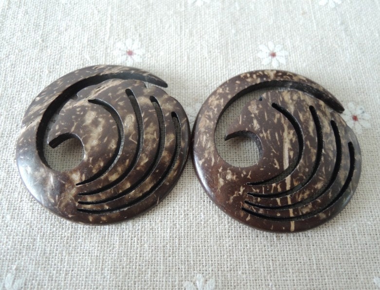 5pcs 50mm Hollow Natural Coconut Ring W594 | Etsy