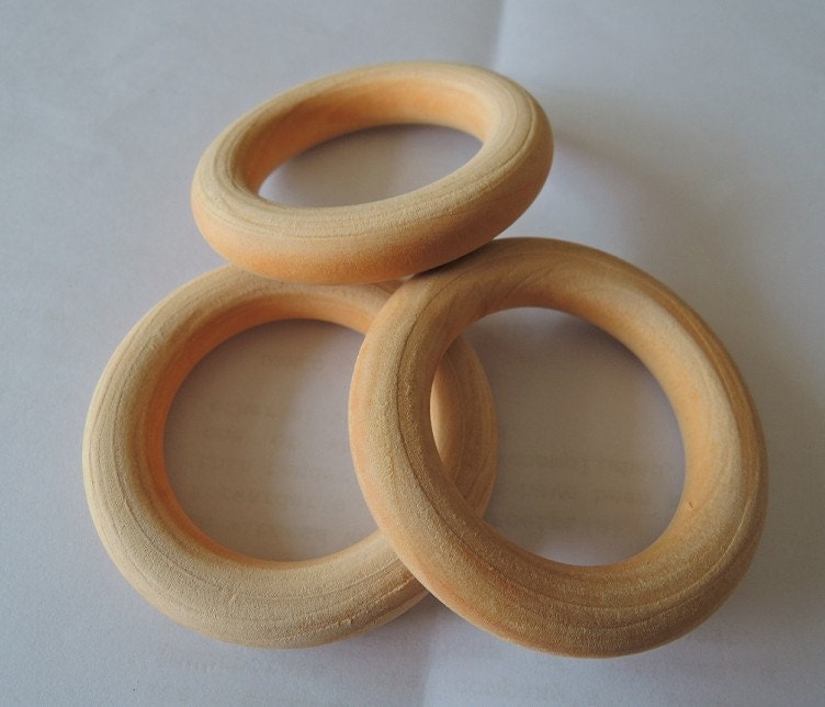 6 Pcs Large 56mm2 1/4 Wood Ring Unfinished Wooden | Etsy