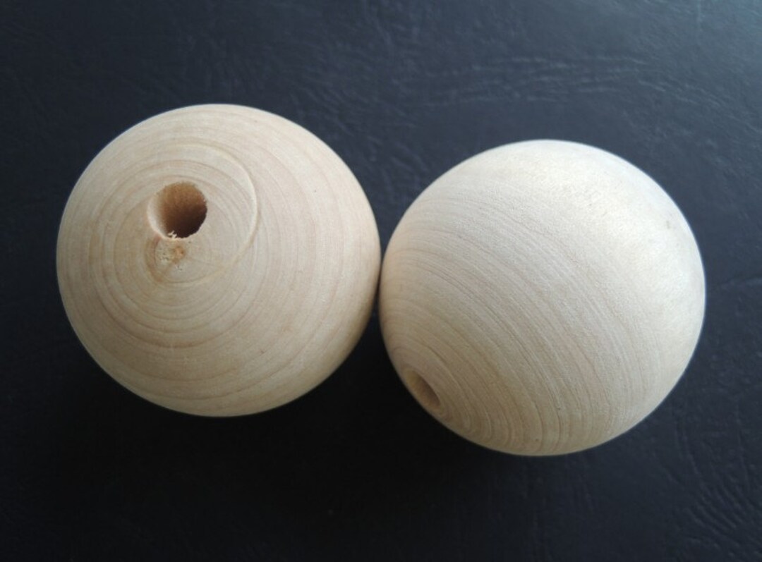 2pcs 49mm Large Round Ball Unfinished Natural Wood Bead W508 - Etsy