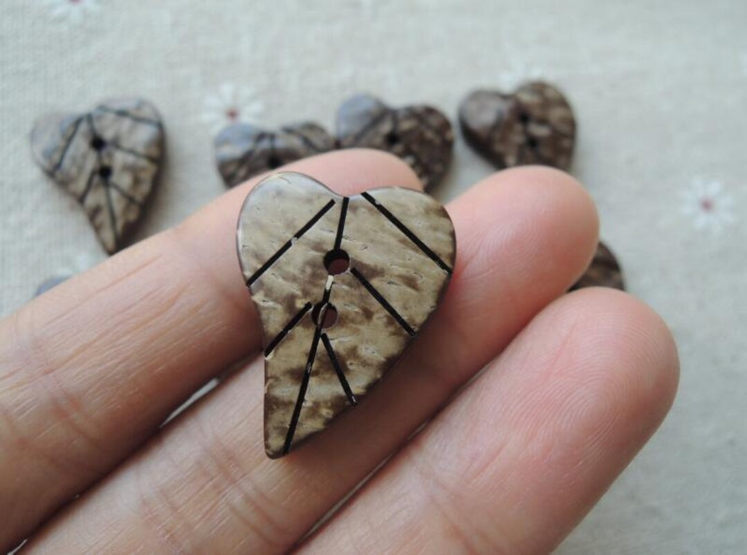 20 Pcs 25x19mm Natural Coconut Heart Shaped Button NW142 - Etsy