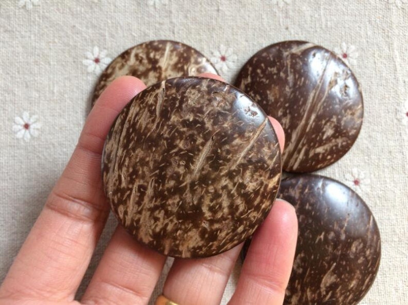 8Pcs 51mm Natural Coconut circle no hole NW252 | Etsy